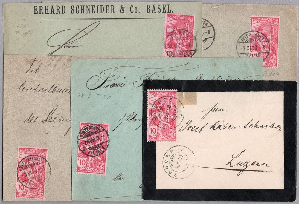 UPU 1900, 25 Jahre Weltpostverein, Briefe (Gebraucht) in Vilters für CHF 18 – mit Lieferung auf ...