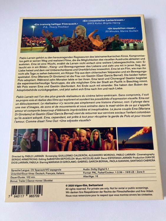 Ema - Ema y Gastón Pablo Larraín – Chile 2019 (DVD) Trigon (D'occasion ...