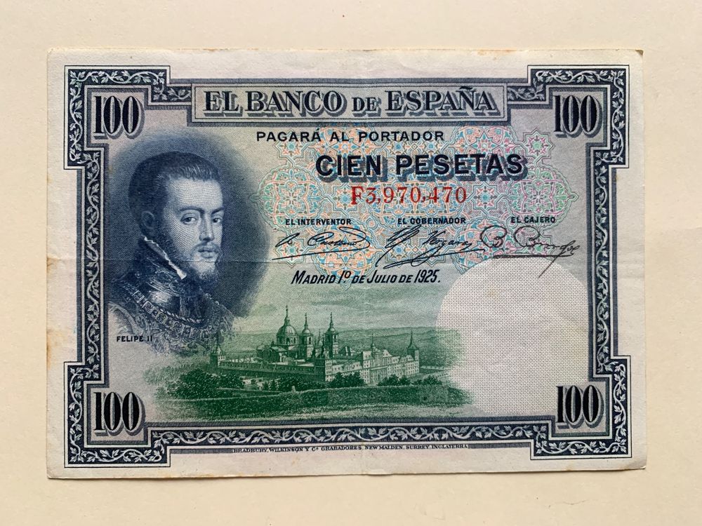 ESPAGNE - 100 Pesetas 1.7.1925 Felipe II - TTB / SS (Gebraucht) in LE ...