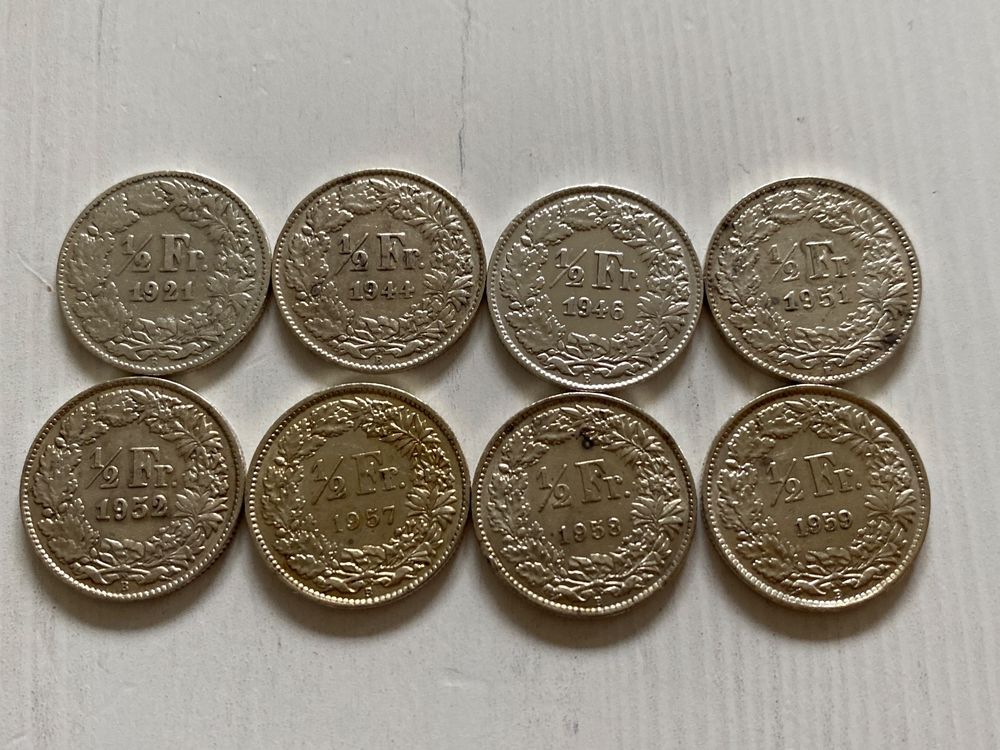 8 Stück 50 Rappen Münzen Silber | Kaufen auf Ricardo