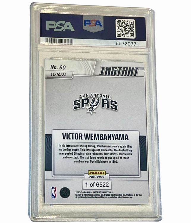 💎PSA 10 Wembanyama Wemby NBA Spurs PANINI 2023 Rookie GOAT | Kaufen auf ...