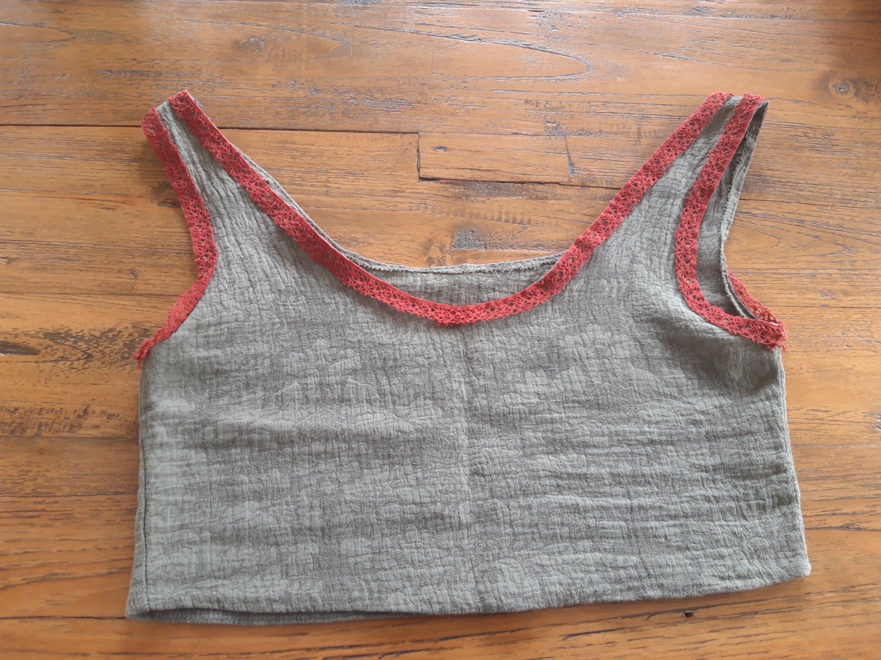 Spitze Crop Bauchfrei Top Boho Ethno Hand made (Neuf (Voir description ...