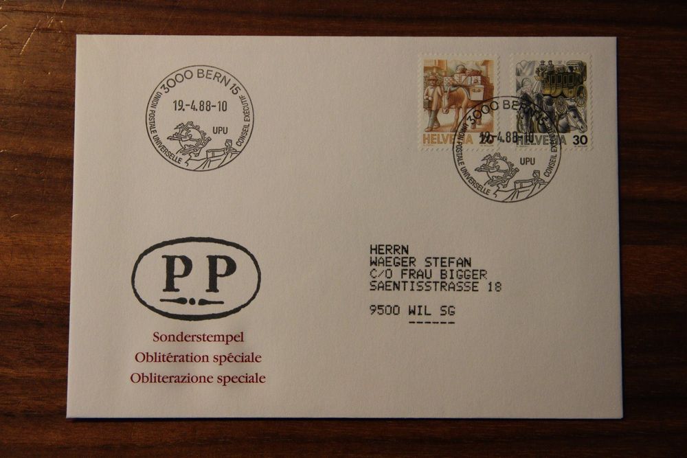 Schweiz 1988 - Union Postale Universelle (UPU) (Neu (gemäss Beschreibung)) in Jona für CHF 0.5 ...