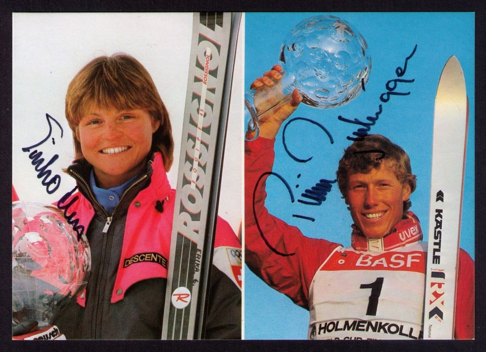 Orig. Autogramm__PIRMIN ZURBRIGGEN+ERIKA HESS_80-er-Jahre !! | Kaufen auf Ricardo