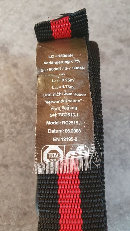 Knarren-Spannband mit 2 Haken 5 m x 24 mm | Kaufen auf Ricardo