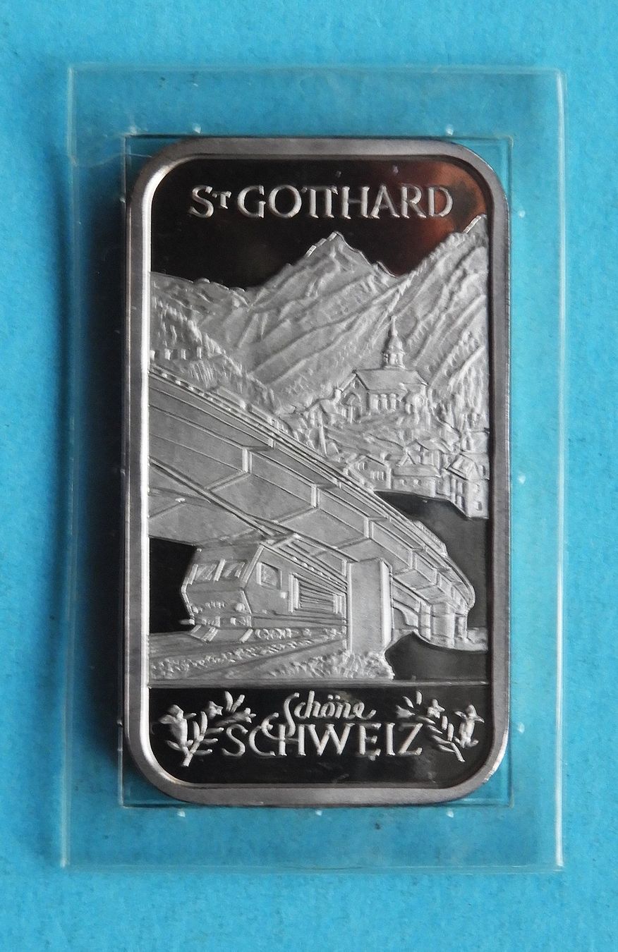 Silber Barren 999 1 unze St. Gotthard schöne Schweiz ! (Gebraucht) in ...