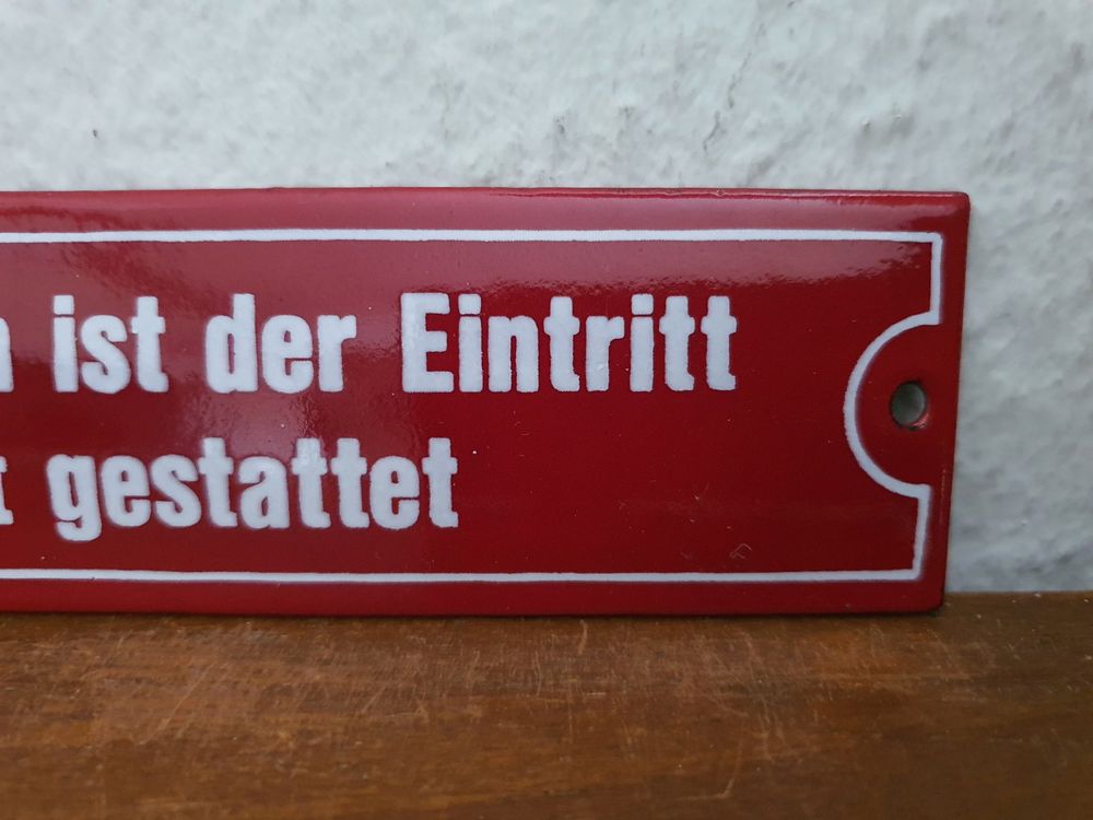 Emailschild Eintritt Verboten Bahn Zug Tram Emaille Schild | Kaufen auf Ricardo
