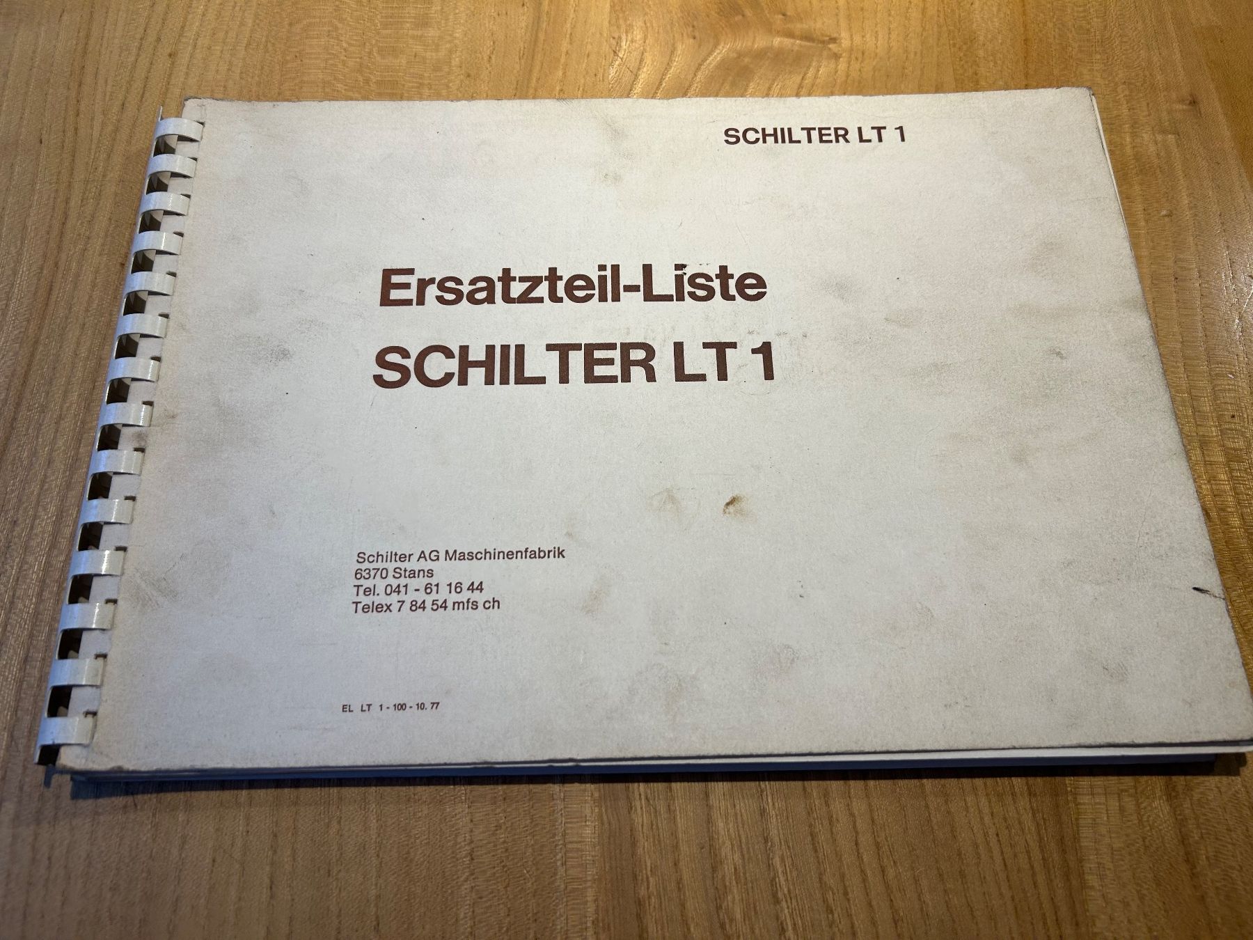 Schilter LT 1 Ersatzteil-Liste Handbuch Traktor Oldtimer ... (Gebraucht ...