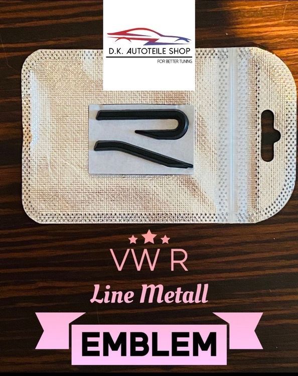 VW R Racing Schriftzug, Emblem, Logo 3D Metall Schwarzmatt | Acheter ...