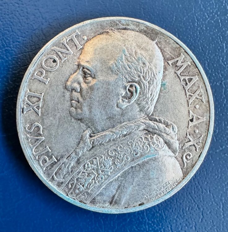 Silbermünze Vatikan 10 Lire 1931 Pius XI Regina Pacis (Gebraucht) in ...