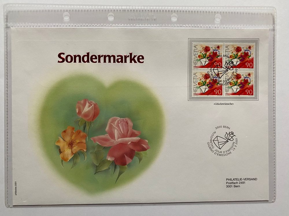 FDC Grossbrief Sondermarke Glückwünsche 2001 ET (Neu (gemäss Beschreibung)) in Kirchenthurnen ...