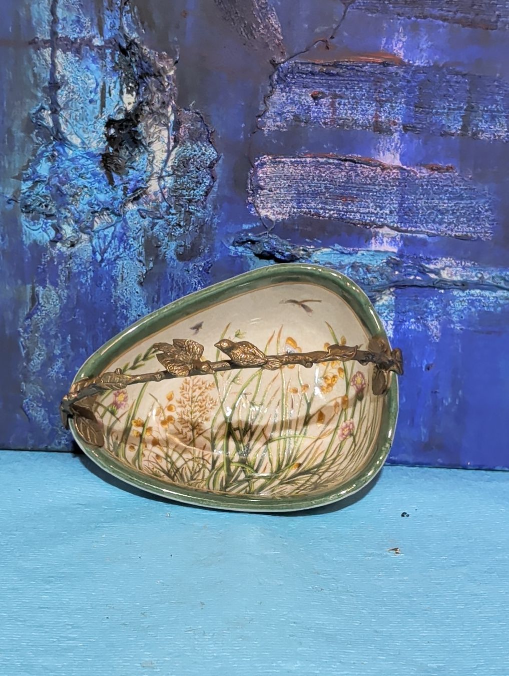 TOP VINTAGE WUNDERSCHÖNE GUETZLI PORZELLAN SCHALE VOGELGRIFF (D ...