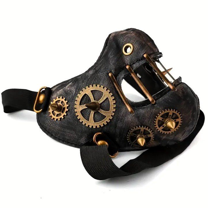 😎 Coole Steampunk-Schutzmaske mit Nieten 😎 (Nuovo e nell'imballaggio ...