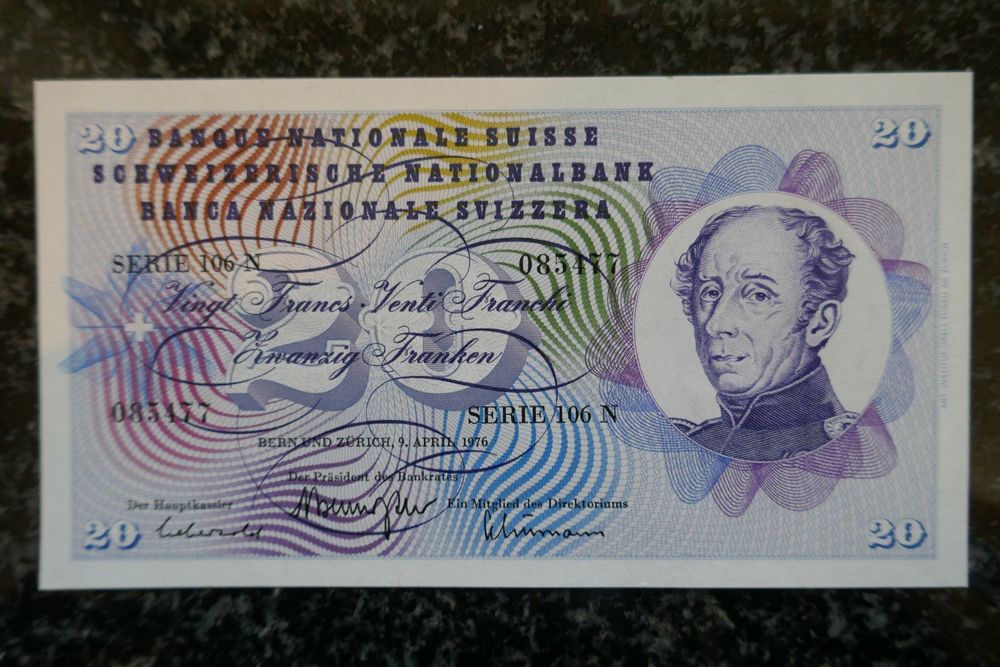 Schweizer Banknote 20.- (Neu (gemäss Beschreibung)) in Tegerfelden für ...