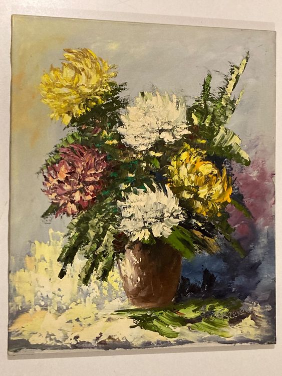 G. Szekelly Stilleben signiert mit Blumen in brauner Vase (Gebraucht) in Hirzel für CHF 350 ...