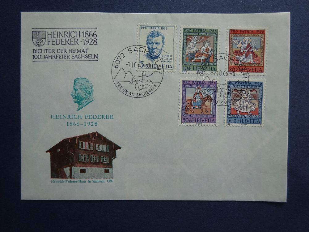 1966 Pro Patria Satzbrief Illustriert mit Sonderstempel (Gebraucht) in Appenzell-Steinegg für ...