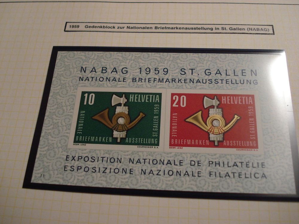 Block Nabag St Gallen, 1959 ** (Gebraucht) in Niederwil AG für CHF 1.2 ...