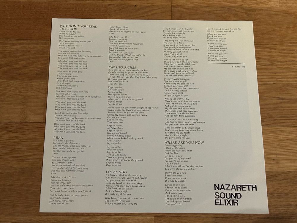 Nazareth. 1983. Sound Elixir (Gebraucht) in Faulensee für CHF 20 – mit ...