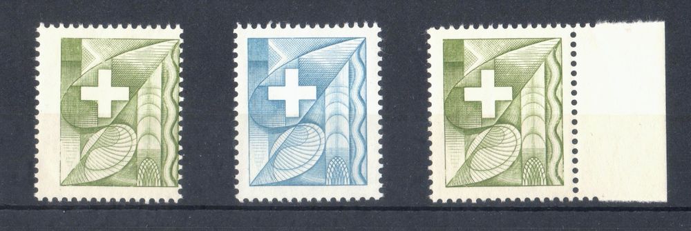 Probedruck 1956 * 3 dummy stamps * blue and green * | Kaufen auf Ricardo