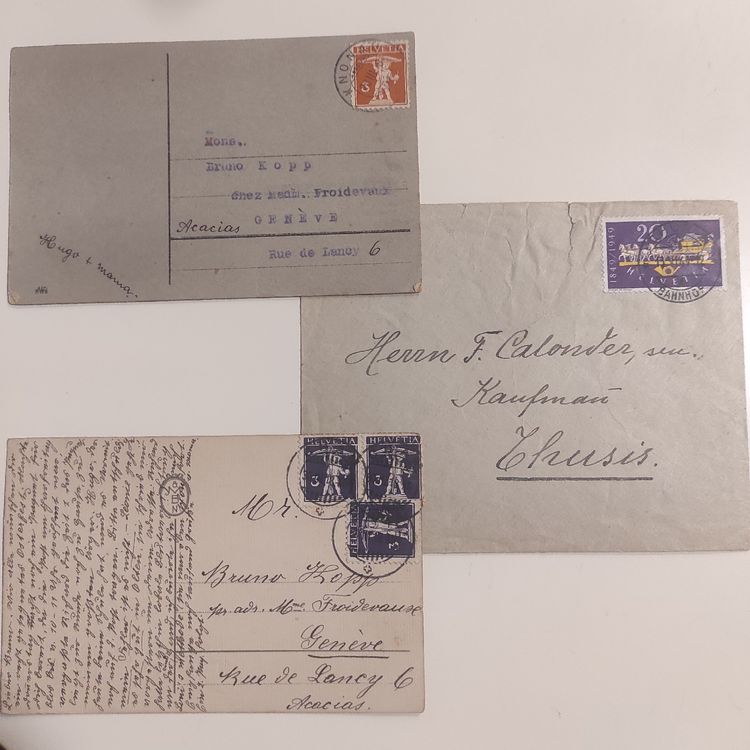 Alte Postkarten mit Briefmarken Schweiz Helvetia (Gebraucht) in Buchs SG für CHF 1 – mit ...