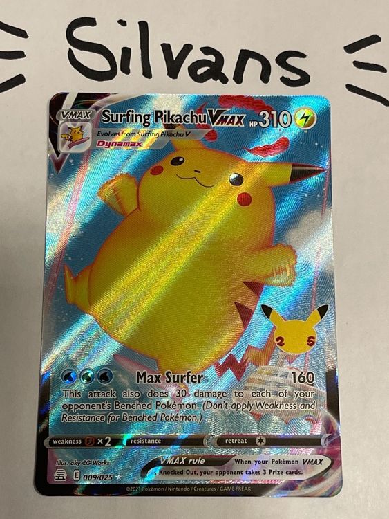 Surfing Pikachu Vmax Full Art Celebrations Anniversary 25 EN | Kaufen ...