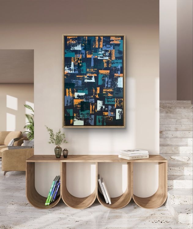 Tableau grand format moderne, signé, 120x80 (Neuf avec emballage d ...