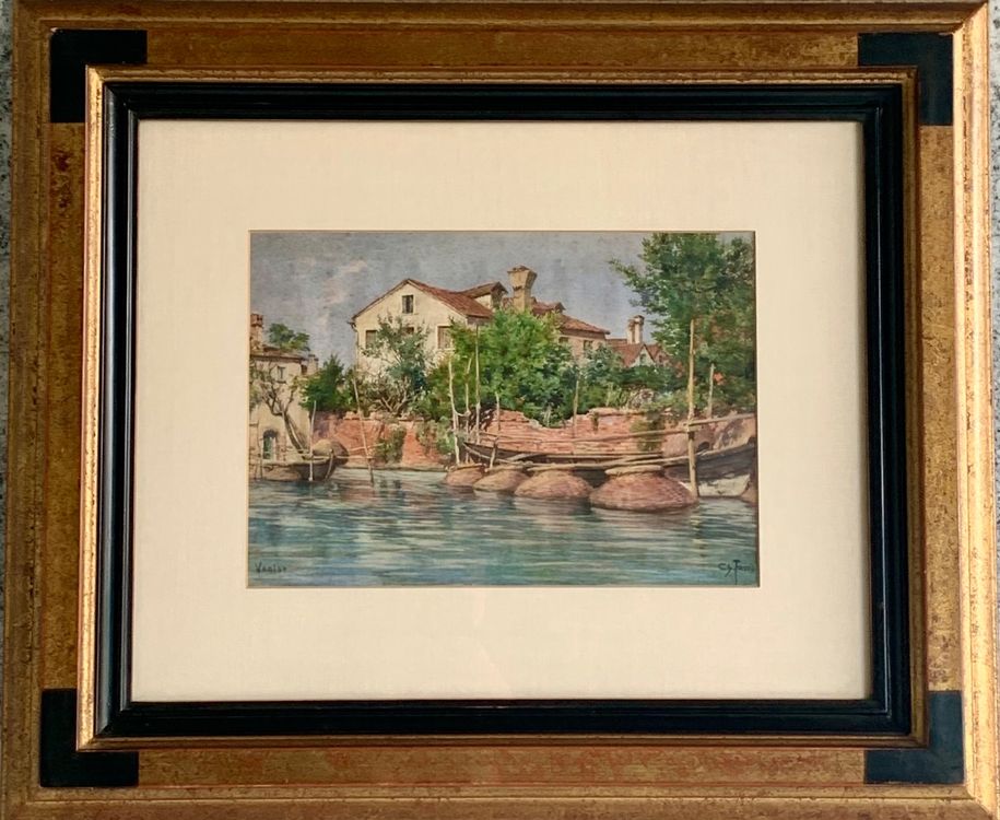 Aquarell Landschaft mit schönem Sujet unleserlich Signiert | Kaufen auf Ricardo