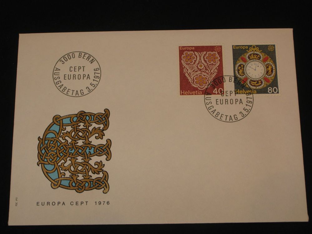 Werbemarken Europa FDC 1976 Nr. 576 +577 "St. Galler Sticker (Gebraucht) in Riken AG für CHF 0.7 ...
