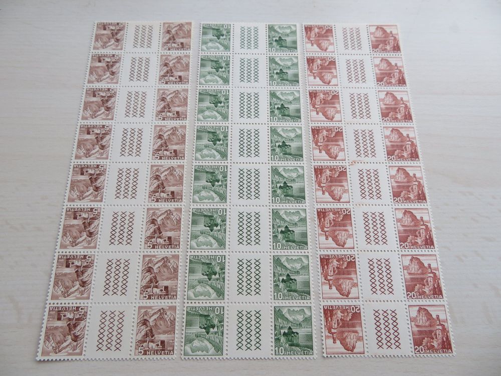 Bogenteile Kehrdrucke, postfrisch**, ab 1.- (Neu (gemäss Beschreibung)) in Burgdorf für CHF 4.7 ...