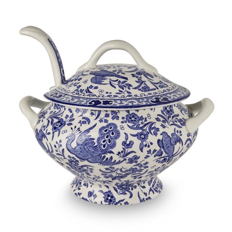 Burleigh UK Blue Regal Peacock Sauce Tureen + Ladle Sauciere (Neu und ...