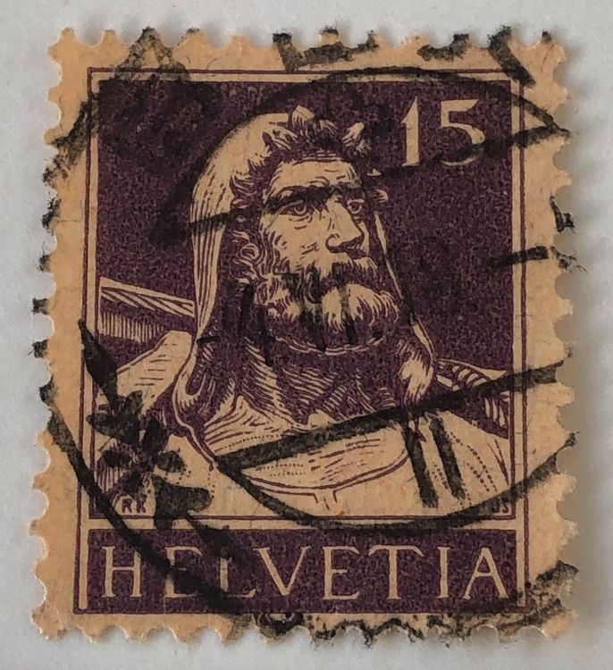 Nr.128 mit Vollstempel Tellbrustbild (Gebraucht) in Aarau für CHF 0.2 – mit Lieferung auf ...