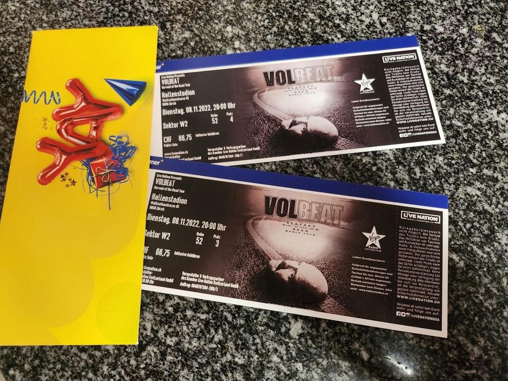 2 Volbeat Konzert Sitzplatz Ticket Hallenstadion ZH | Kaufen auf Ricardo