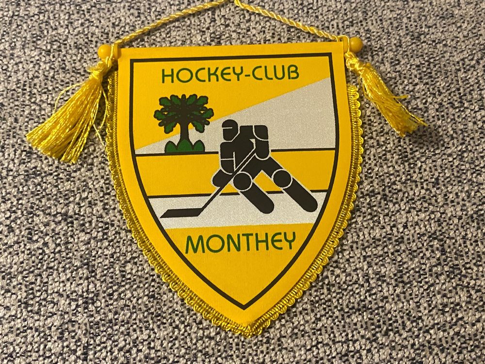 HOCKEY CLUB MONTHEY FANION WIMPEL HCM 90ER (Neu (gemäss Beschreibung ...