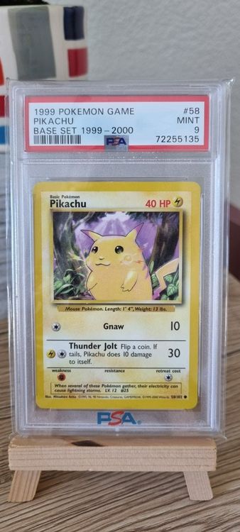 PSA 9 / Pikachu / 1999 Base Set / Pokemon MINT #58 (Gebraucht) in Muhen ...
