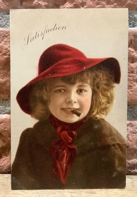 1908 - Antike AK Kind Mädchen mit Zimtstange & Hut - England (Gebraucht) in Root für CHF 1.5 ...