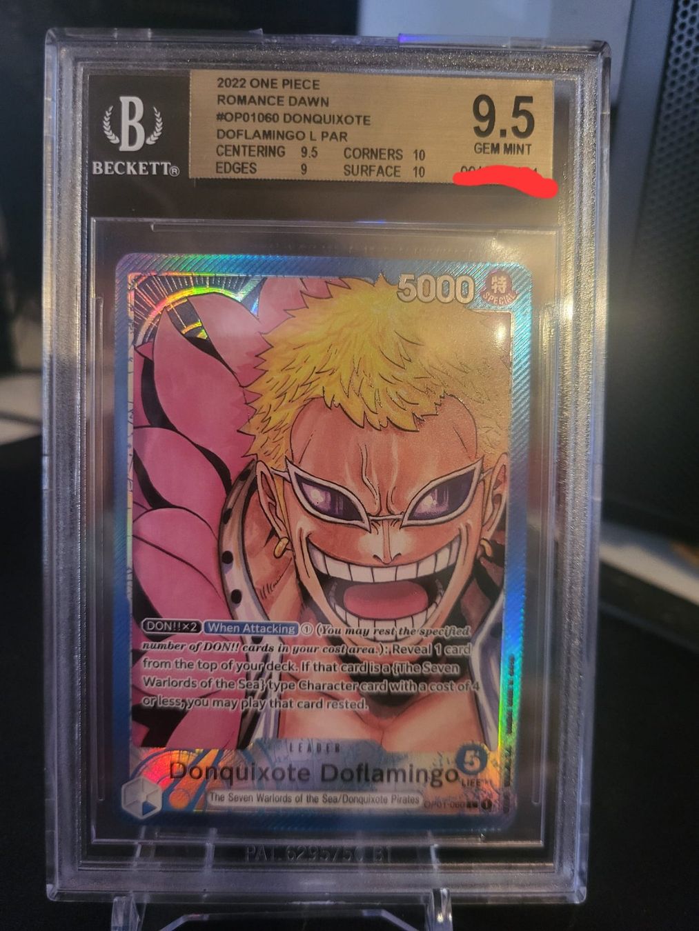 Donquixote Doflamingo (OP01-060) Beckett 9.5 One Piece TCG (Neu (gemäss ...