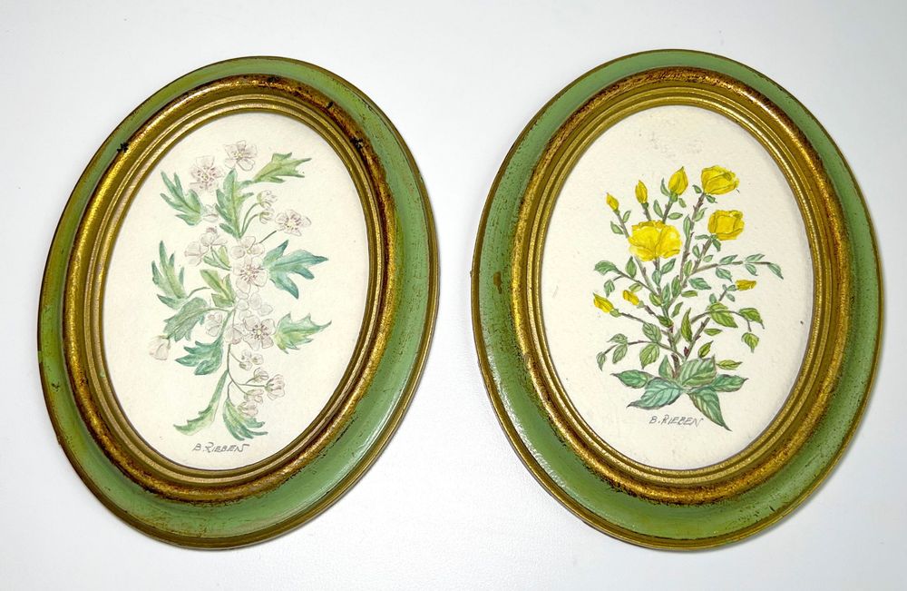 OVALES HINTERGLAS BLUMENBILD*WANDBILDER*HOLZRAHMEN***** | Kaufen auf ...