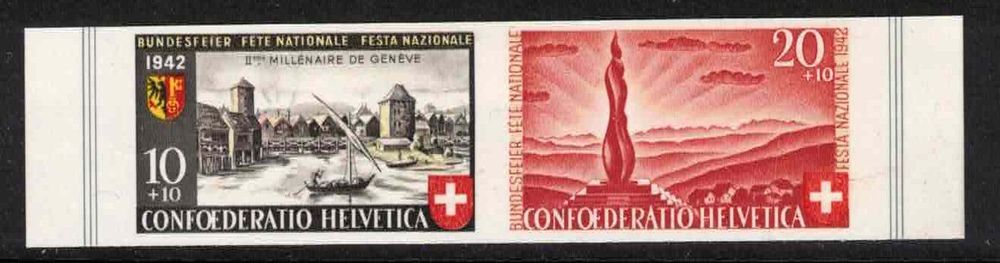 1942 Pro Patria Block Ausschnitte B17, B18 ** (Neu (gemäss Beschreibung)) in Nuglar für CHF 6 ...