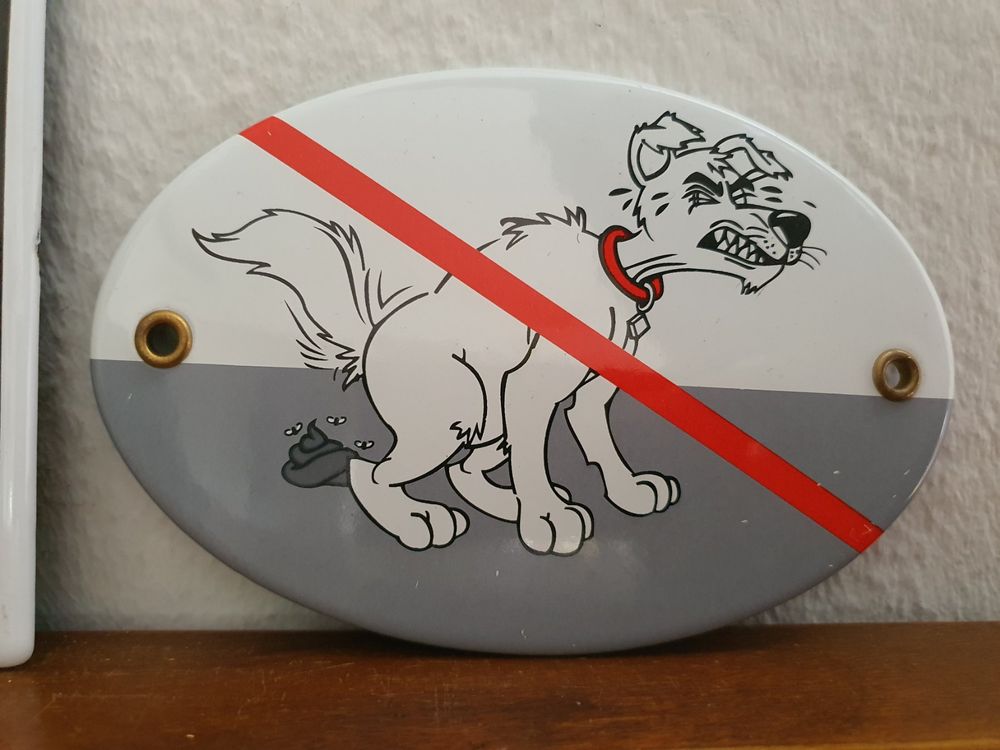 Emailschilder Hunde Verboten Kein WC Emaille Schild Retro | Kaufen auf ...