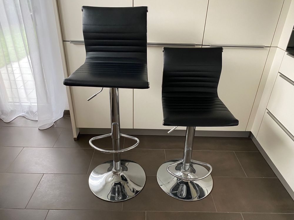 2 Barhocker mit Lehne (schwarz) | Kaufen auf Ricardo