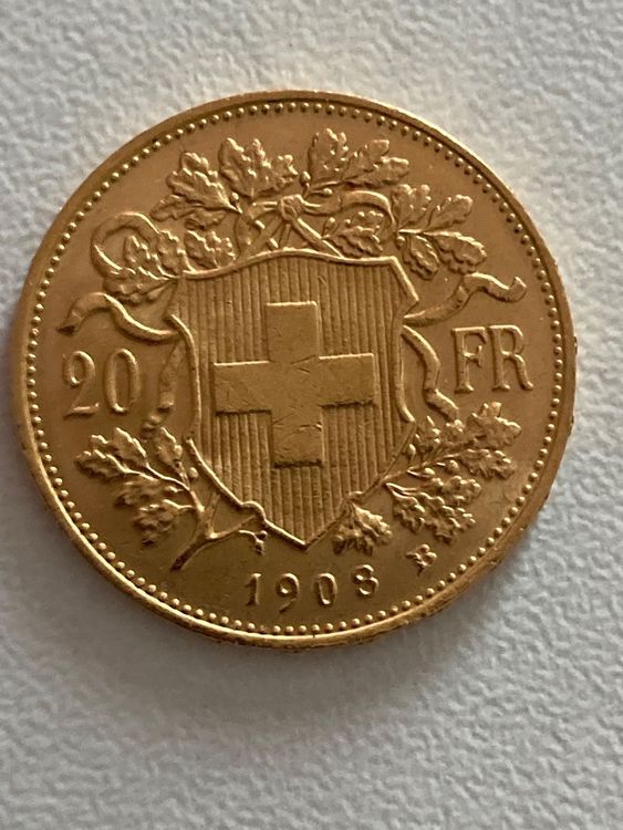 Goldvreneli 20 Fr. 1908 | Kaufen auf Ricardo