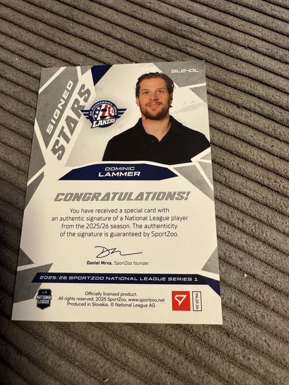 Dominic Lammer Lakers Signierte Autogrammkarte 16/69 Top (Neu (gemäss ...