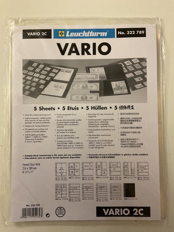 Leuchtturm Vario 2C 5 Hüllen Originalverpackung (Gebraucht) in ...