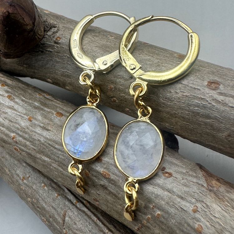 Mondstein Creolen Sterling Silber 925 (Neu (gemäss Beschreibung)) in ...