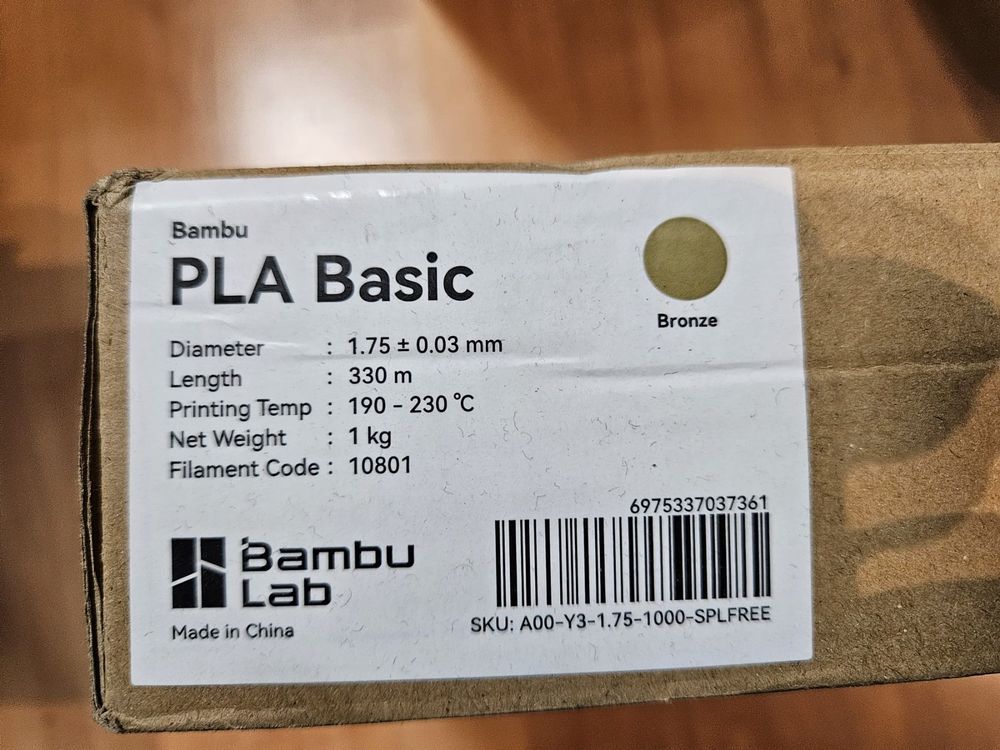 3x Bambu Lab PLA Basic (Gold, Silber & Bronze) (Neu und ...