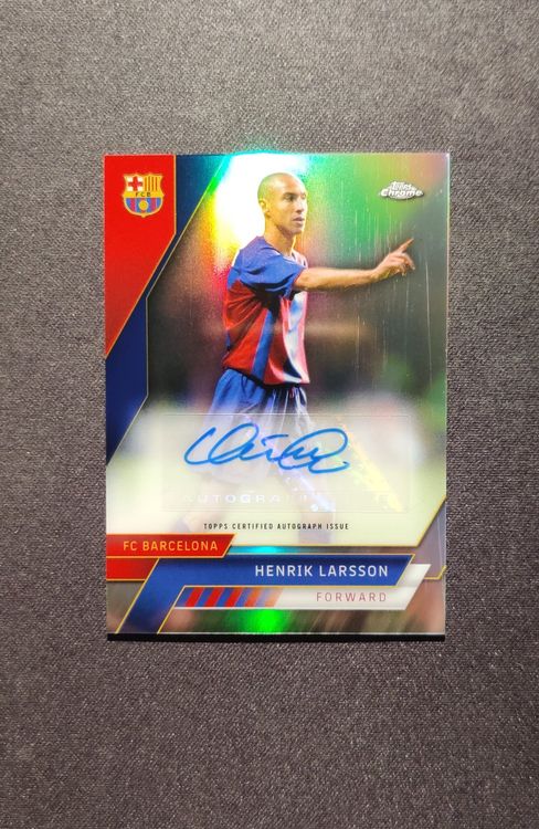 Topps FC Barcelona Chrome Henrik Larsson Legenden Autograph | Kaufen ...