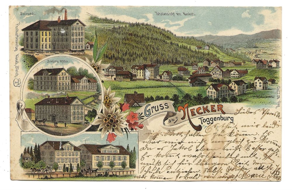 Gruss aus Necker SG Toggenburg - Fabriken - Brunnadern 1901 (Gebraucht) in Engelburg für CHF 48 ...