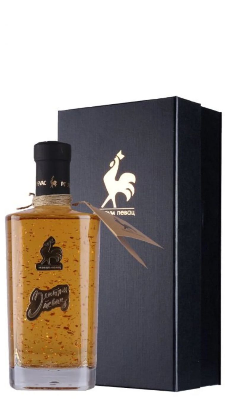 Podrum Pevac Zlatna Dunja Rakija mit 23K Gold Quitte Premium (Neu und ...