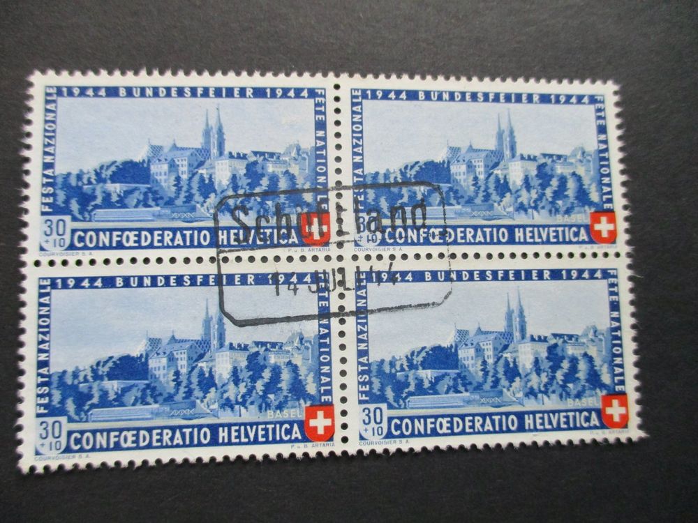 Pro Patria Nr. 25 VIERERBLOCk, STEMPEL, ab 1.-!!! (Gebraucht) in Biel/Bienne für CHF 32.1 – mit ...