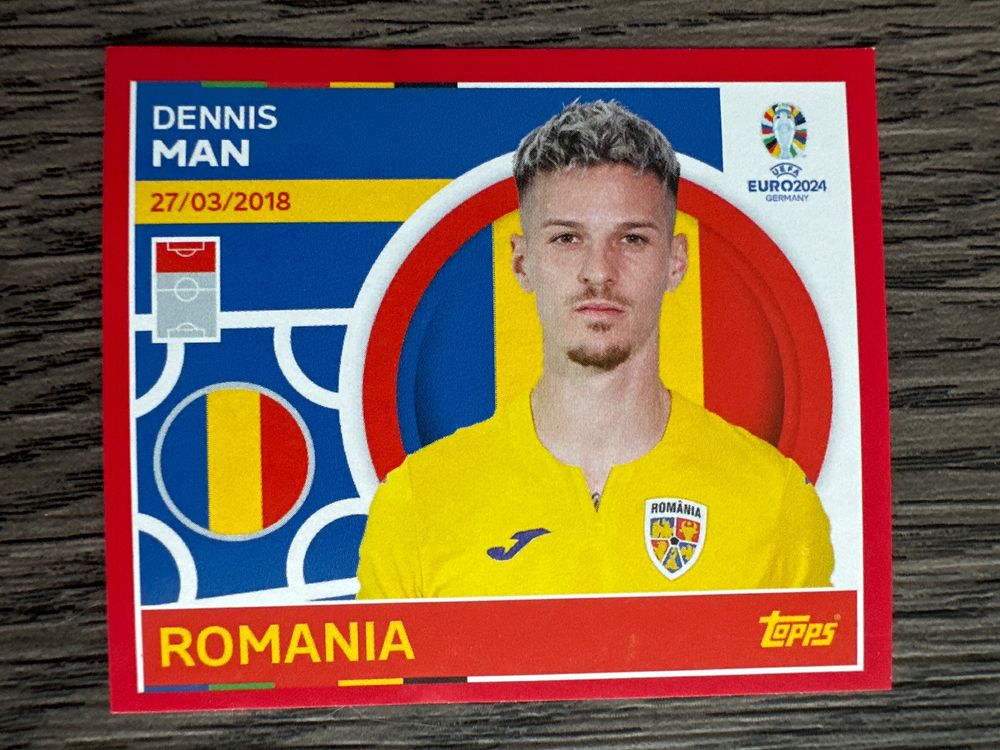 Topps EURO 2024 Sticker Dennis Man Rumänien ROM 21 (Gebraucht) in Glattbrugg für CHF 0.5 – mit ...